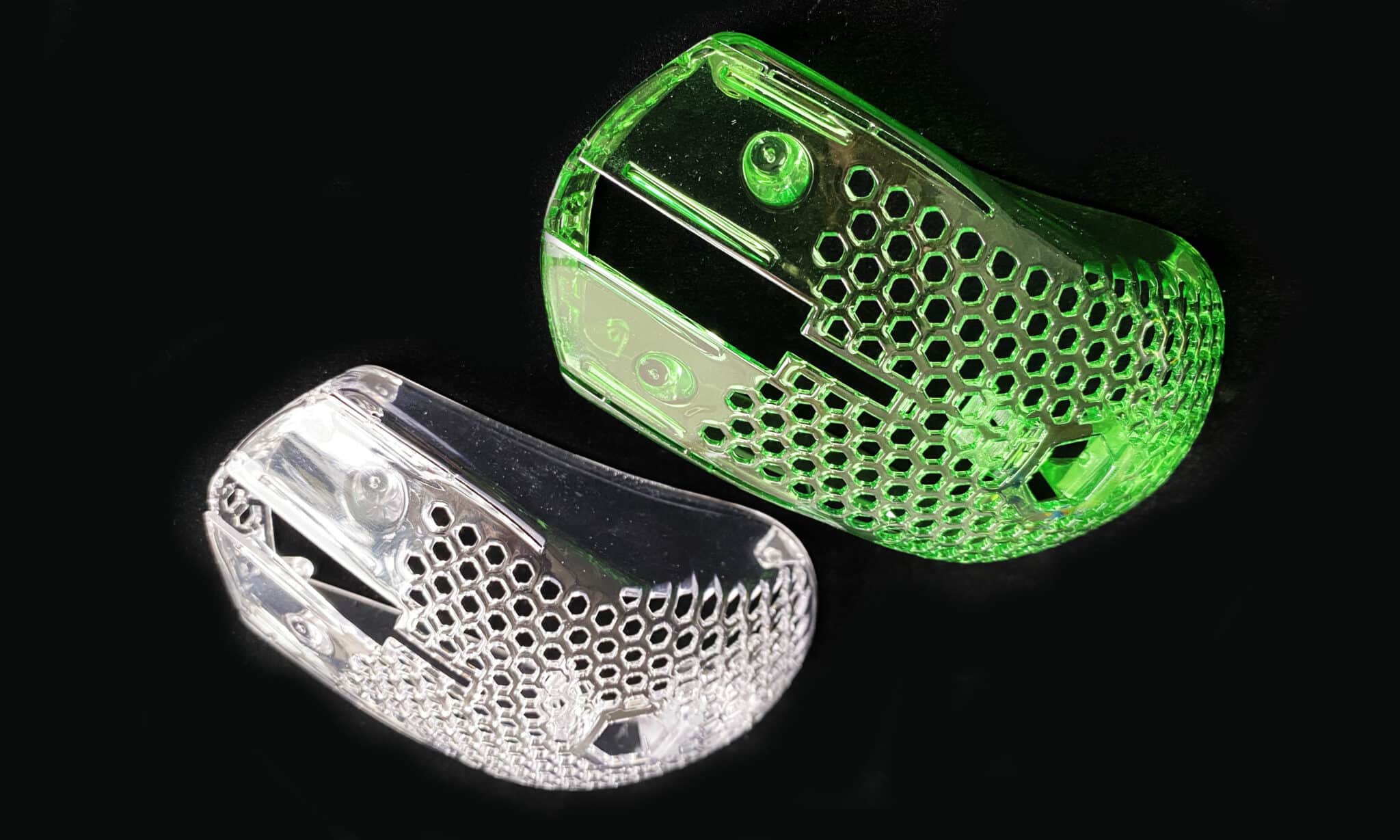 SLA 3D Printed Mouse Shell with Clear Resin - FacFox