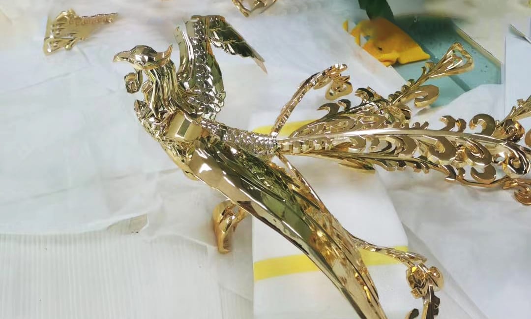 SLA 3D Printed and Electroplated Phoenix Models as Movie Props - FacFox