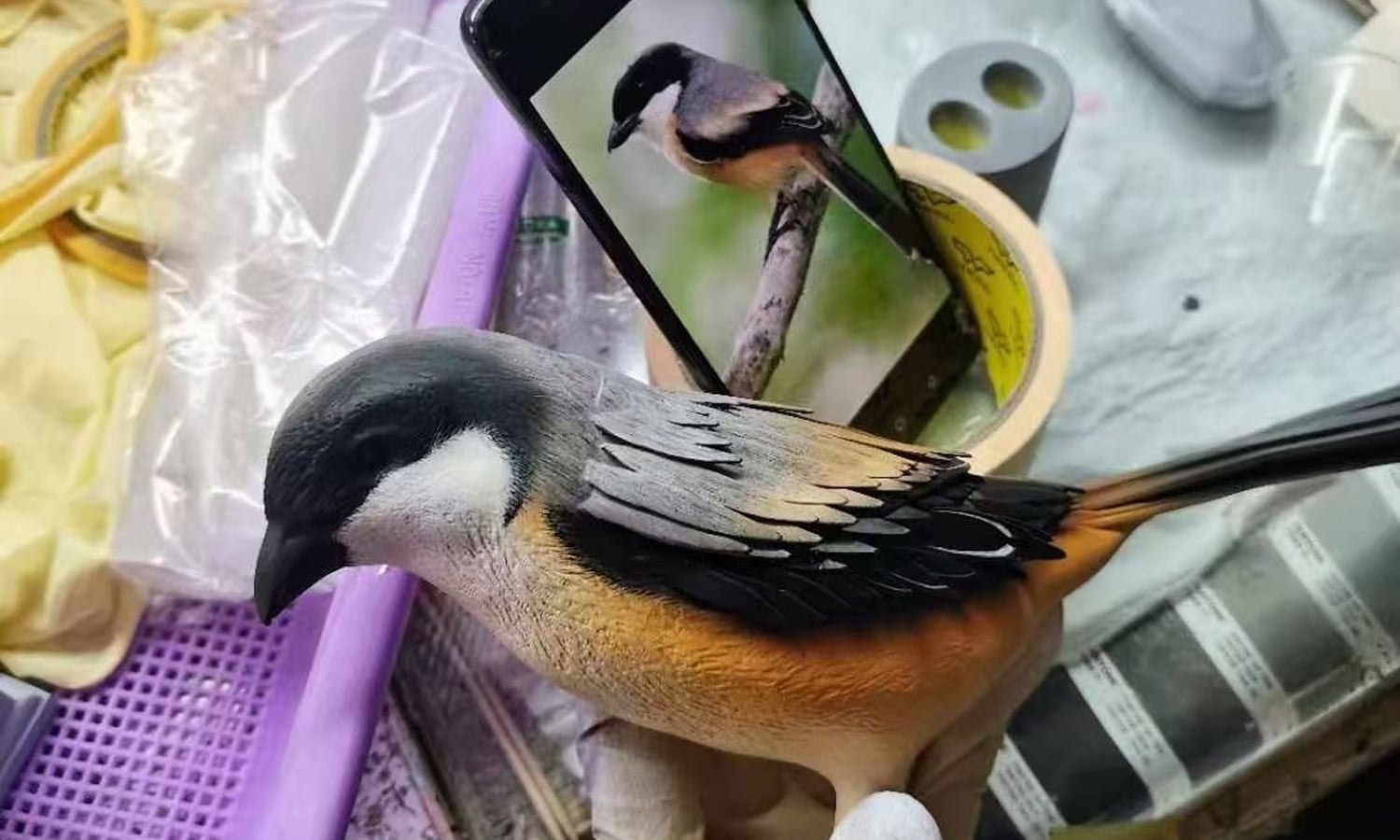 LCD 3D Printed and Fine-Painted Simulation Bird Scale Model - FacFox