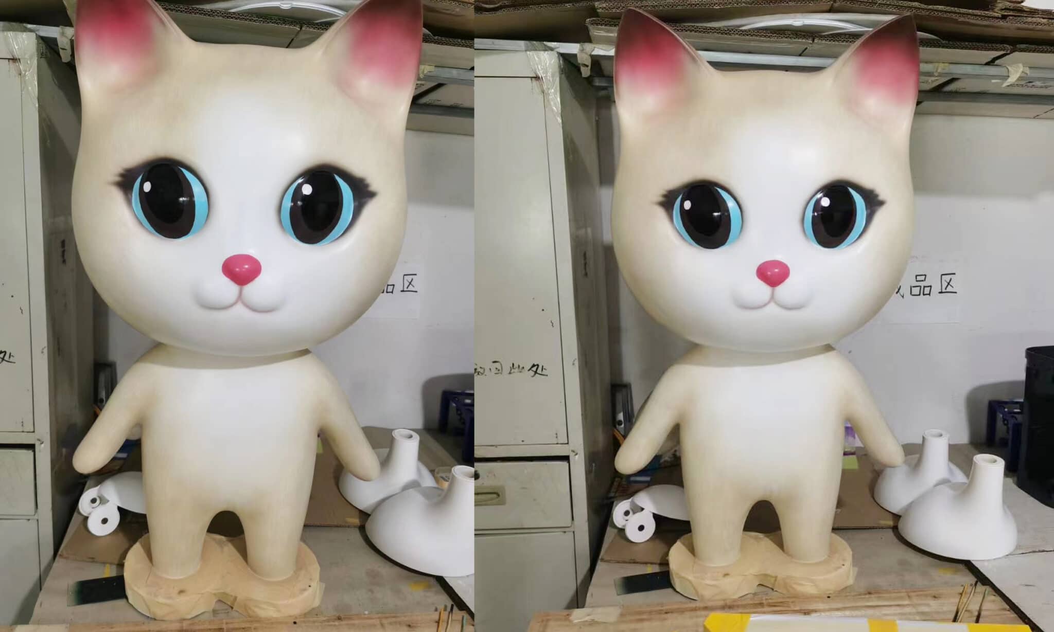 SLA 3D Printed Giant Standing Cartoon Cat Sculpture - FacFox