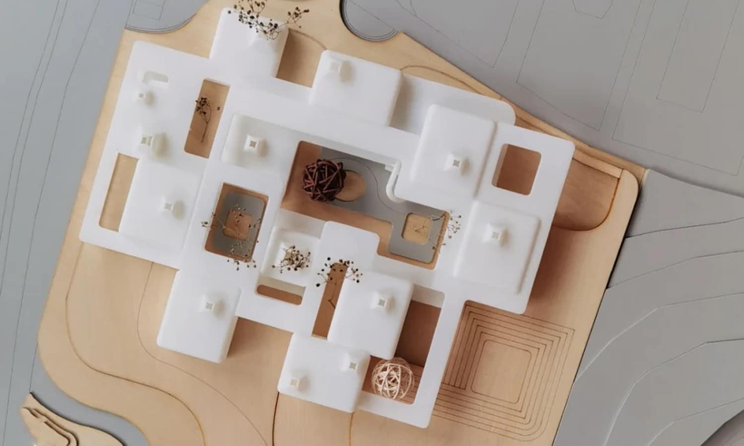 SLA 3D Printed and Laser Cut Resin Kindergarten Architecture Model - FacFox