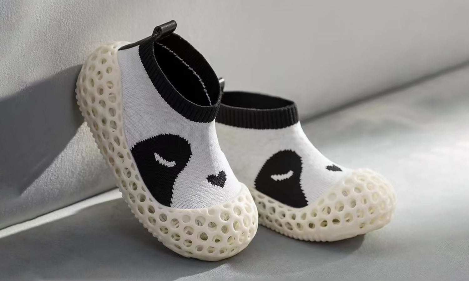 SLS 3D Printed TPU Toddler Panda Shoe Soles - FacFox