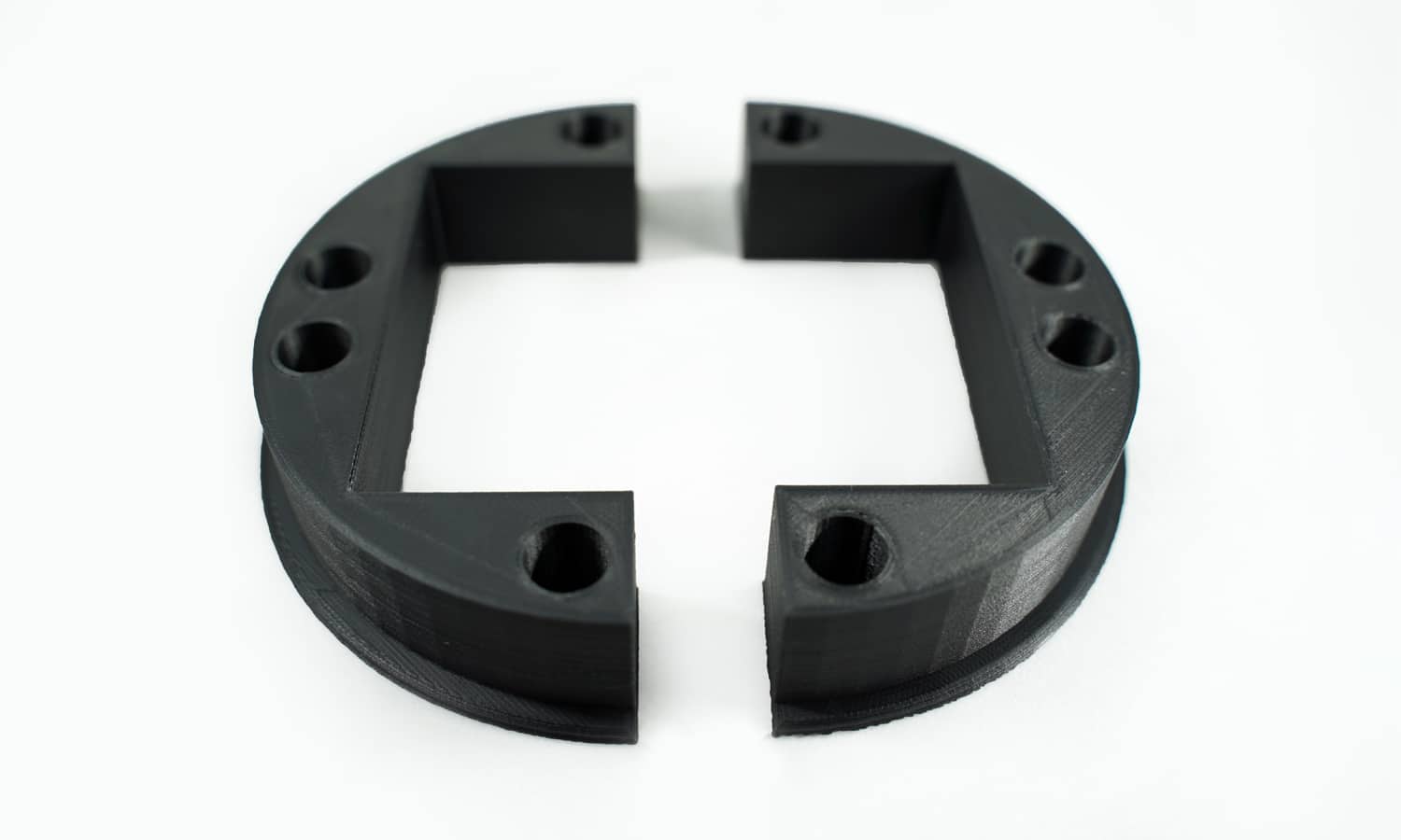FDM 3D Printed Pair of Semi-Circle PLA Parts with Holes - FacFox
