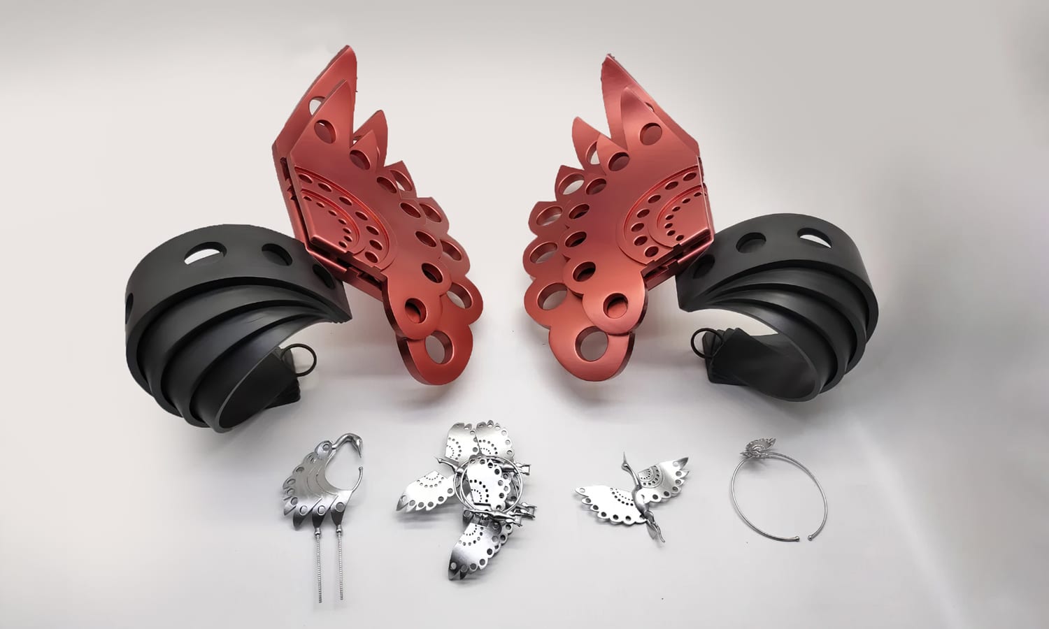 SLA 3D Printed Steampunk Gear Earrings and Hair Decoration Prototypes ...