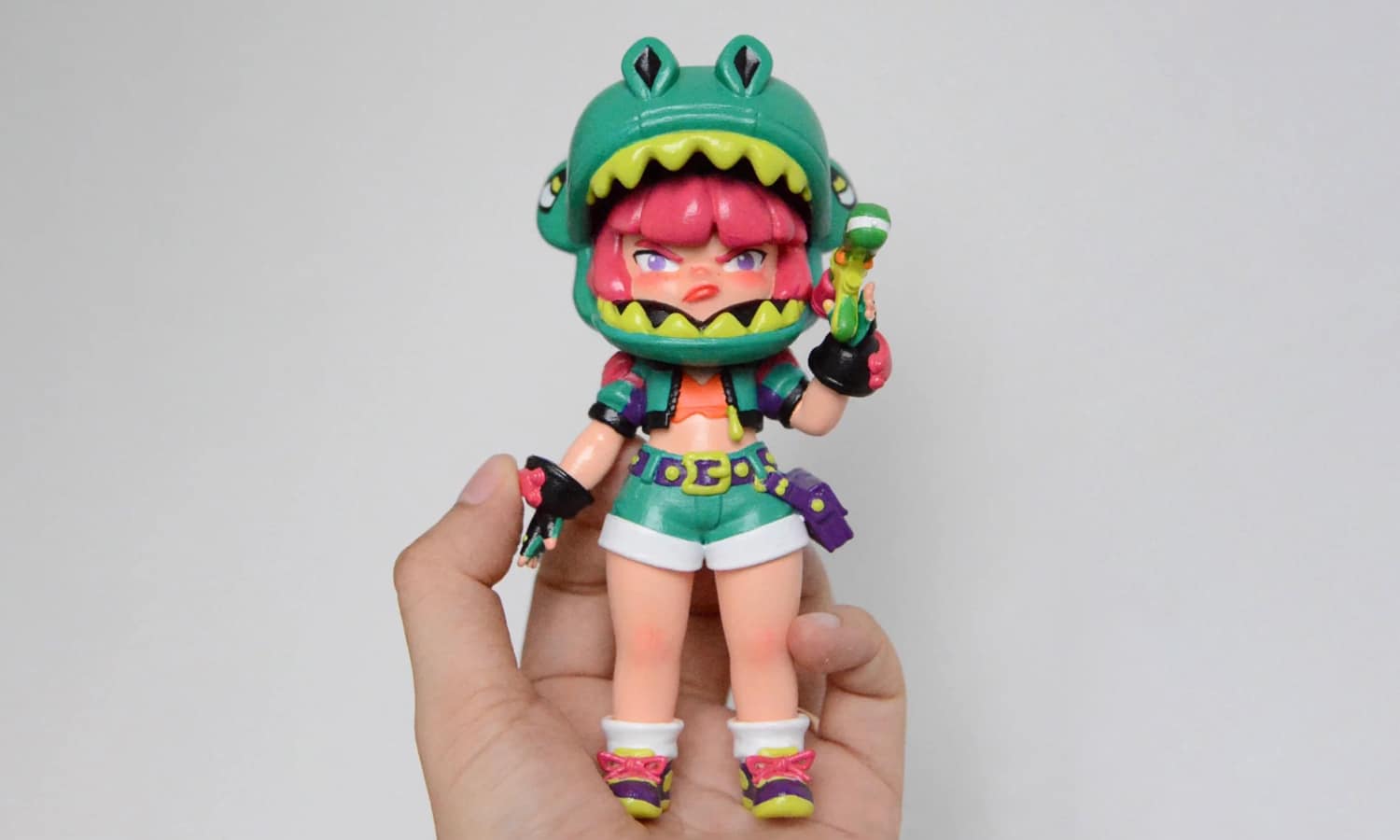 SLA 3D Printed Dinosaur Girl Cartoon Figurine - FacFox