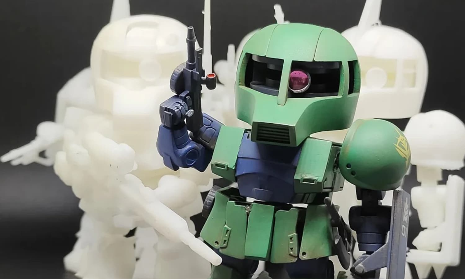 SLA 3D Printed Gundam Zaku SD Figures Resin Garage Kits - FacFox