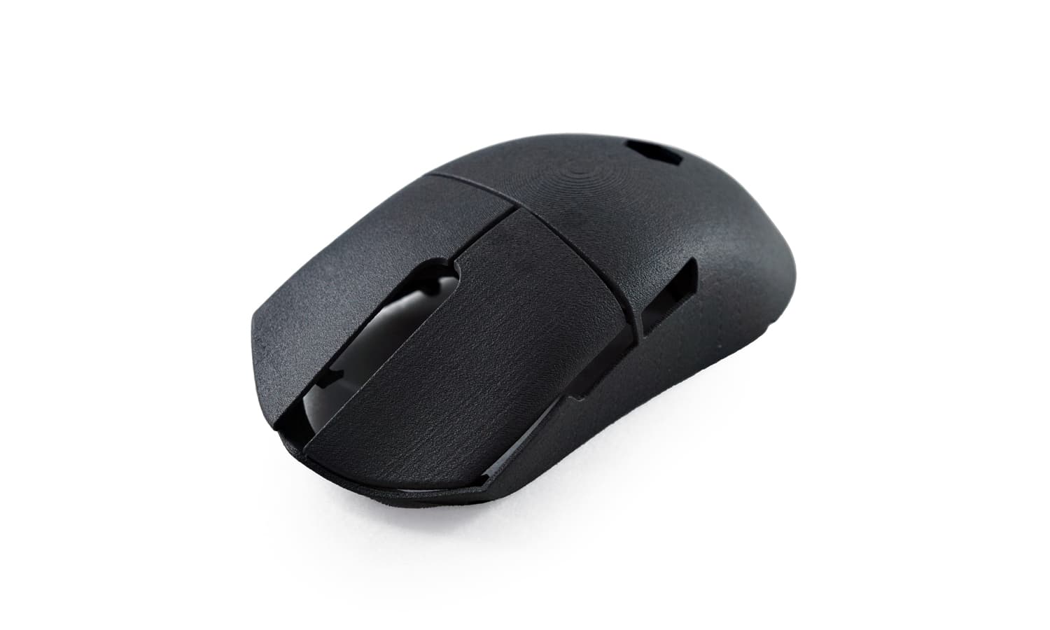 MJF 3D Printed and Bead Blasted Black Nylon Mouse Shell - FacFox