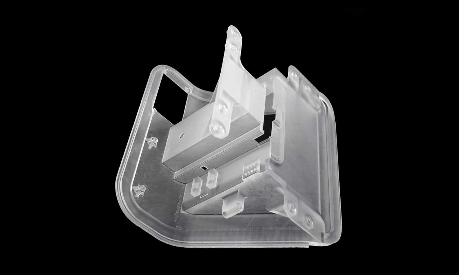 SLA 3D Printed Backup Camera Mount Bracket Frosted Clear