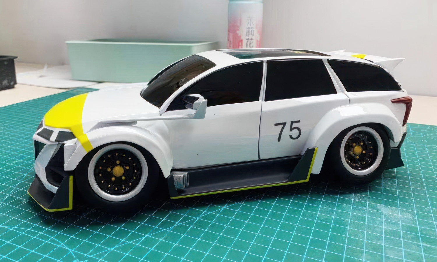 SLA 3D Printed and Hand Painted Custom Mini Car Resin Model