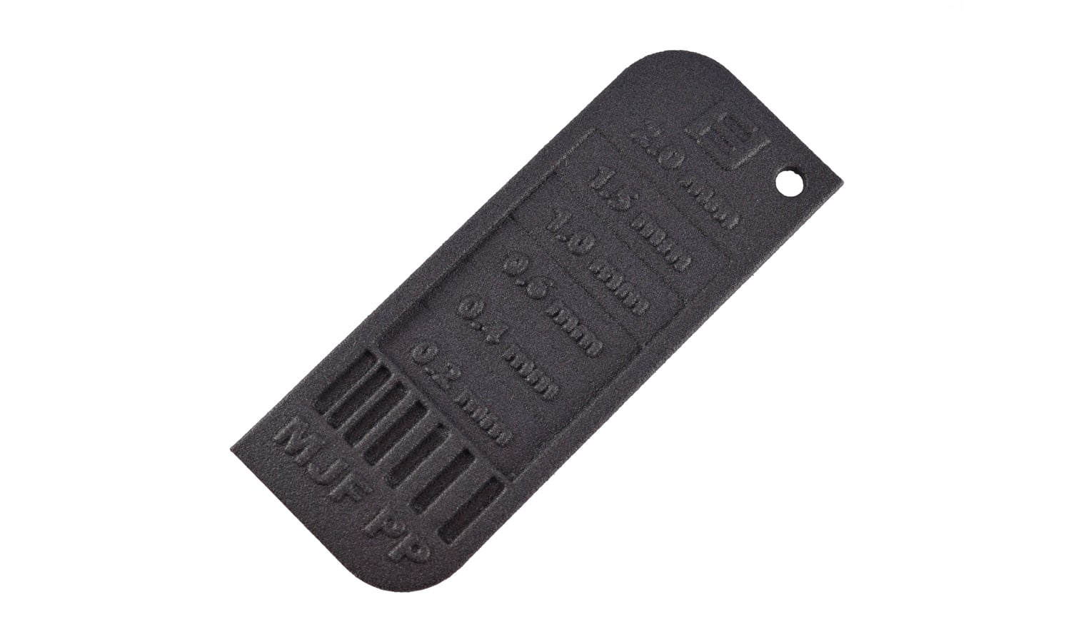 MJF 3D Printed PP Sample Label Dyed Black - FacFox