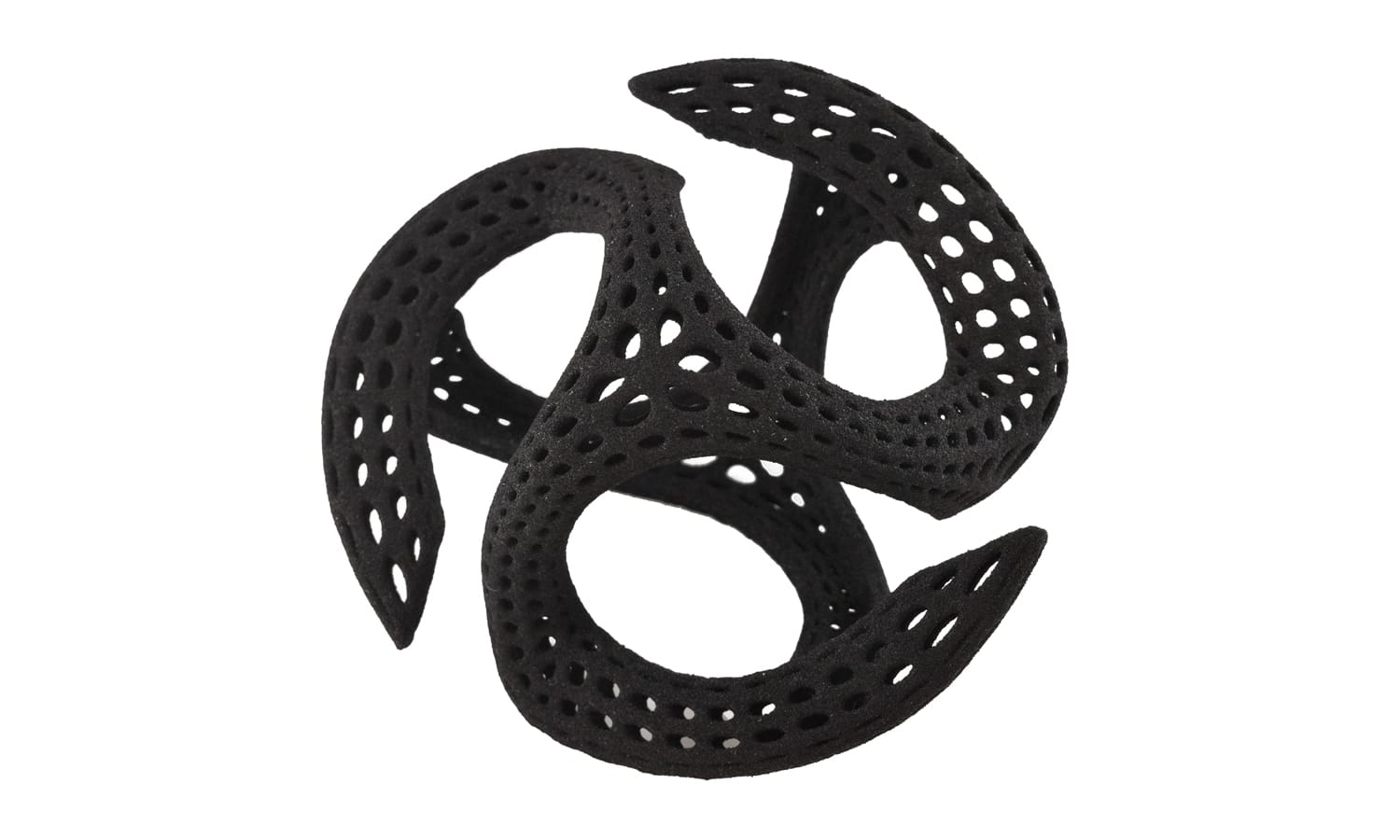 SLS 3D Printed TPU Squeezable Hollowed Flower Dyed Black - FacFox