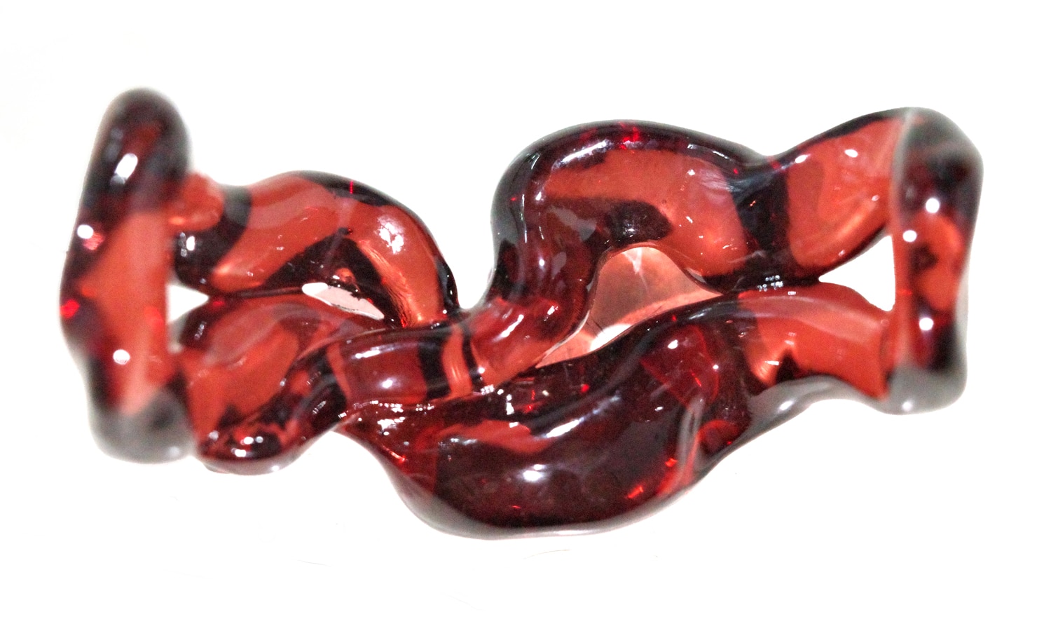 SLA 3D Printed Clear Resin Irregular Red Ornament - FacFox