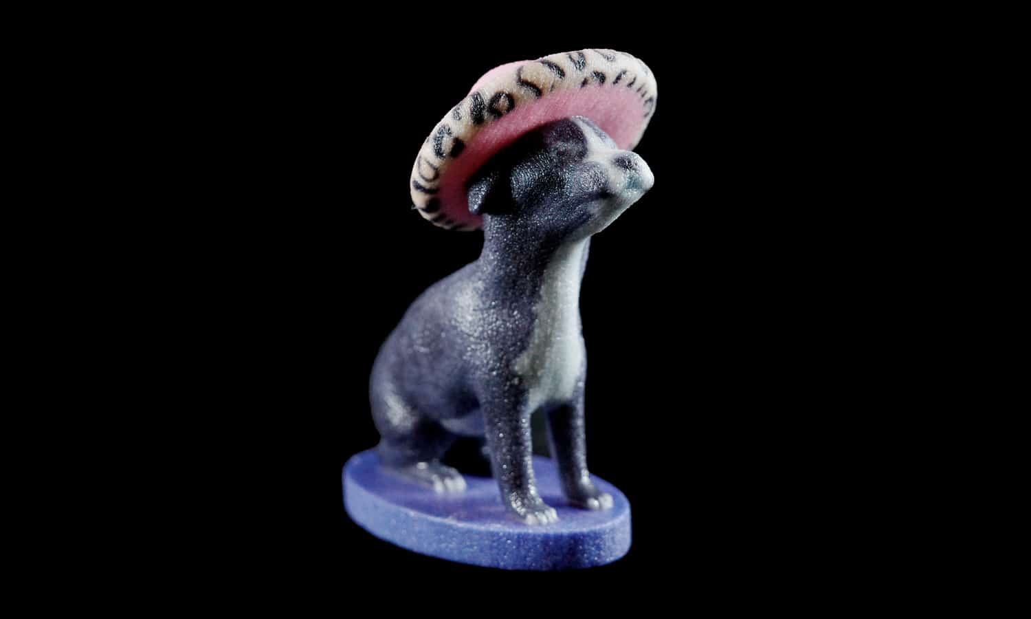 Colorjet 3D Printed Dog Wearing Hat Full-color Sandstone Statue - FacFox