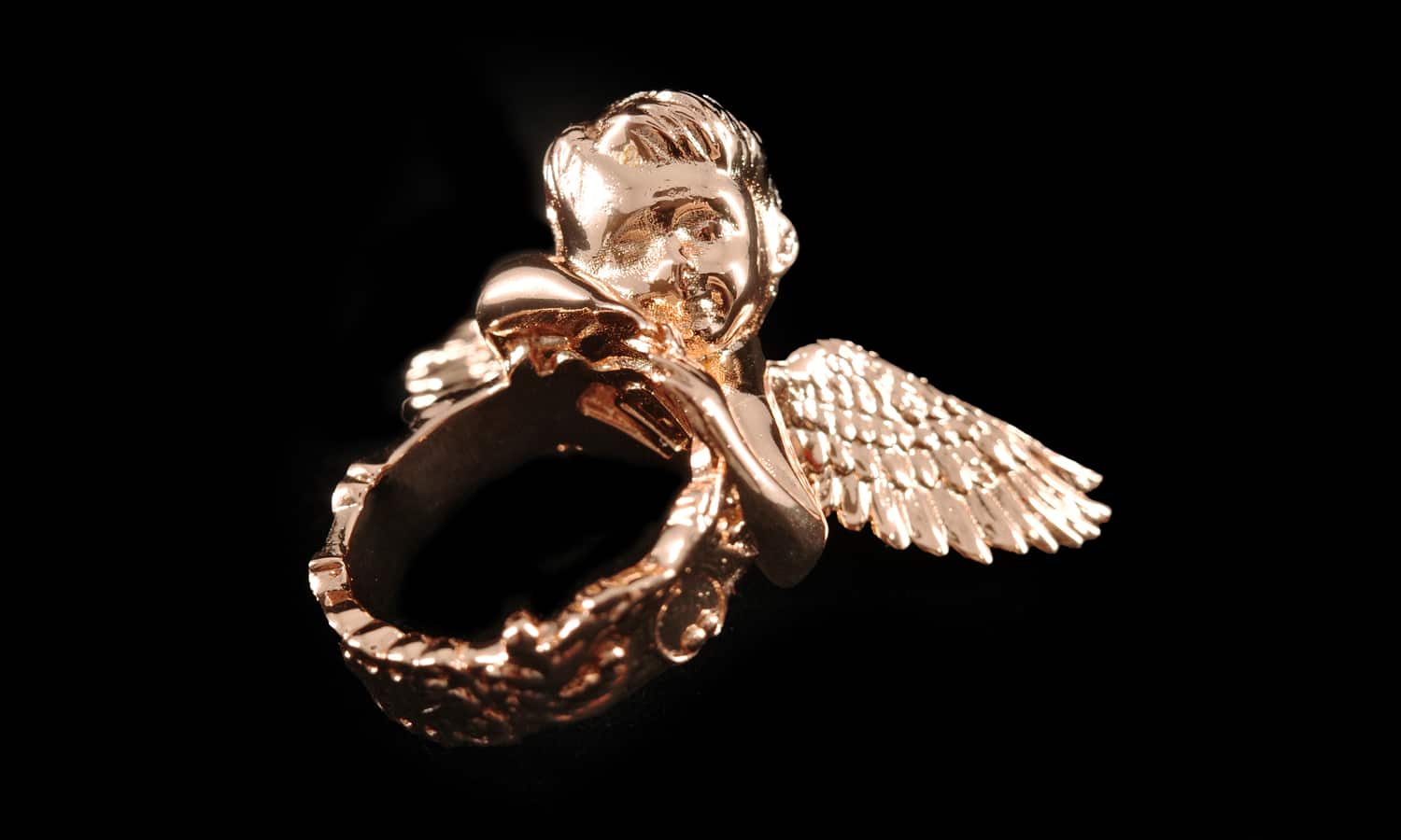 Rose Gold Plated Silver 925 Cupid Rings Cast with 3D Printing