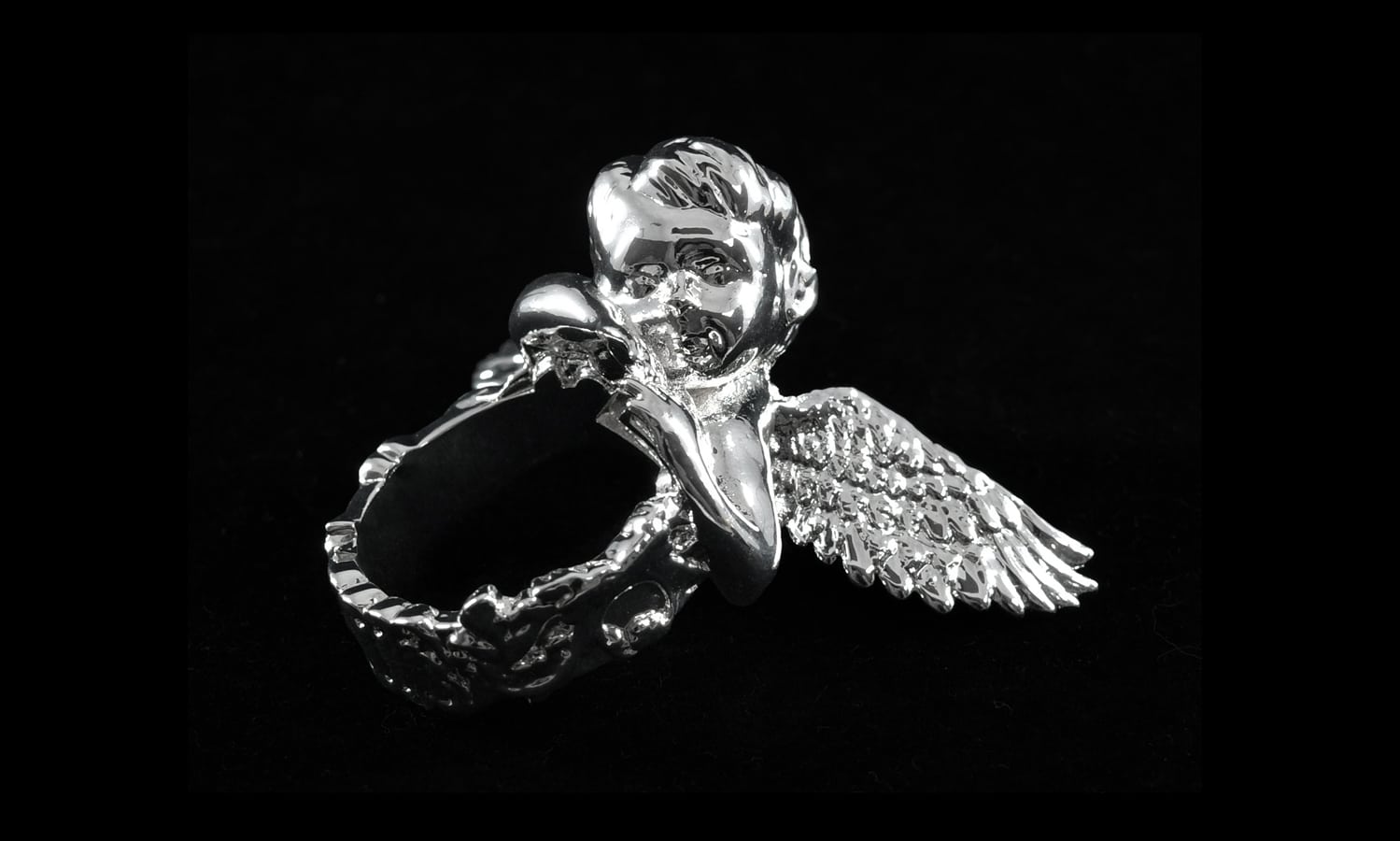 Silver 925 Cupid Ring Cast from 3D Printed Wax Pattern - FacFox