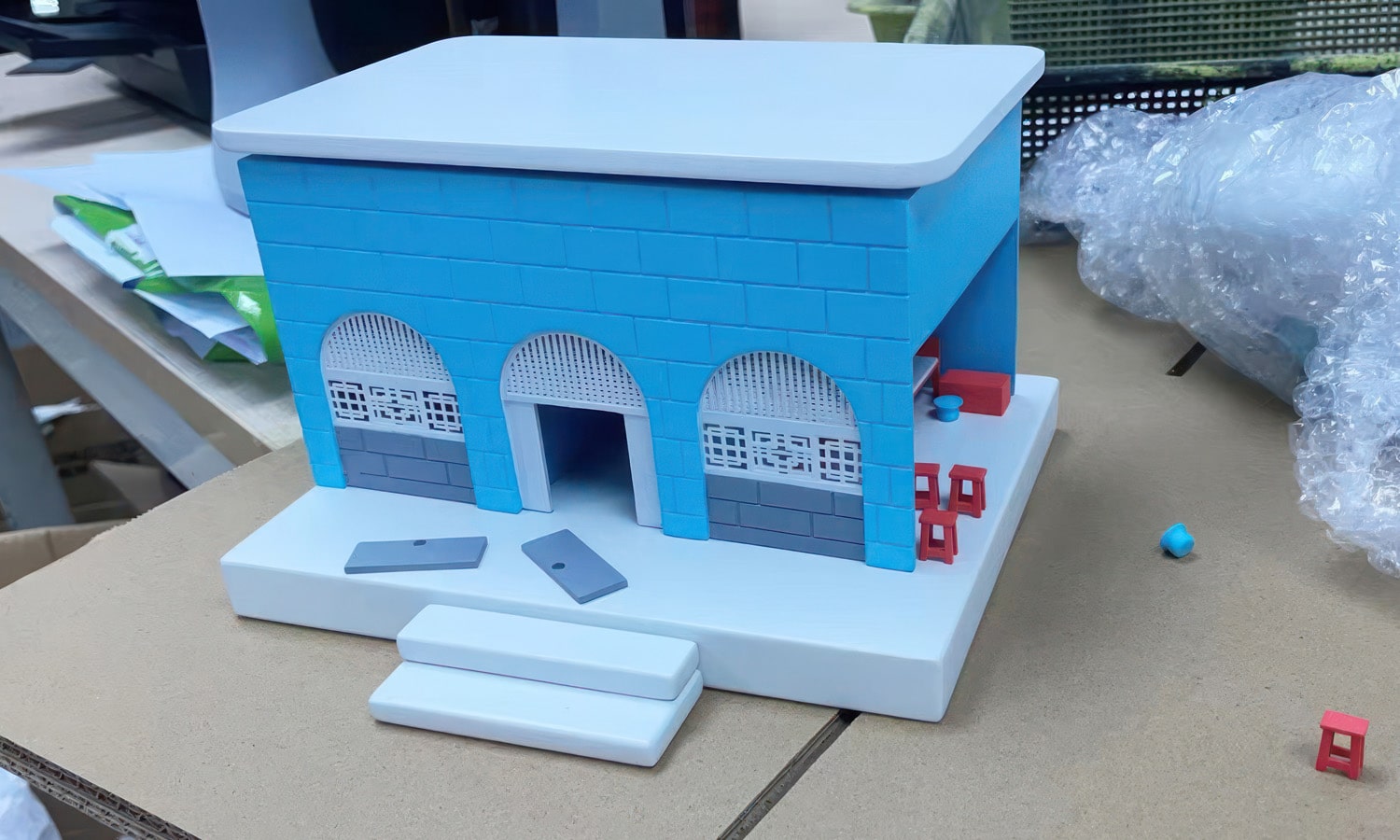 SLA 3D Printed Brick Houses Resin Scale Model