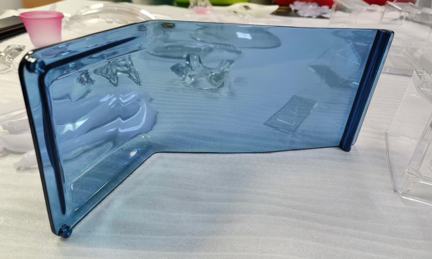 SLA 3D Printed Blue Clear Resin Rectangle Panel - FacFox