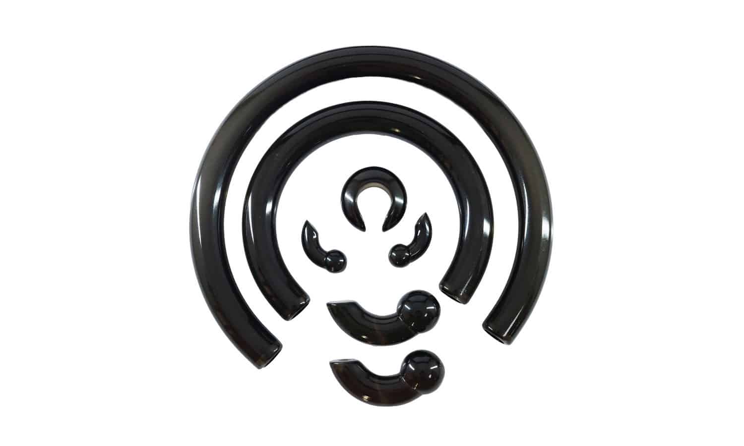 SLA 3D Printed Clear Resin C-shaped Rings Dyed Colors - FacFox