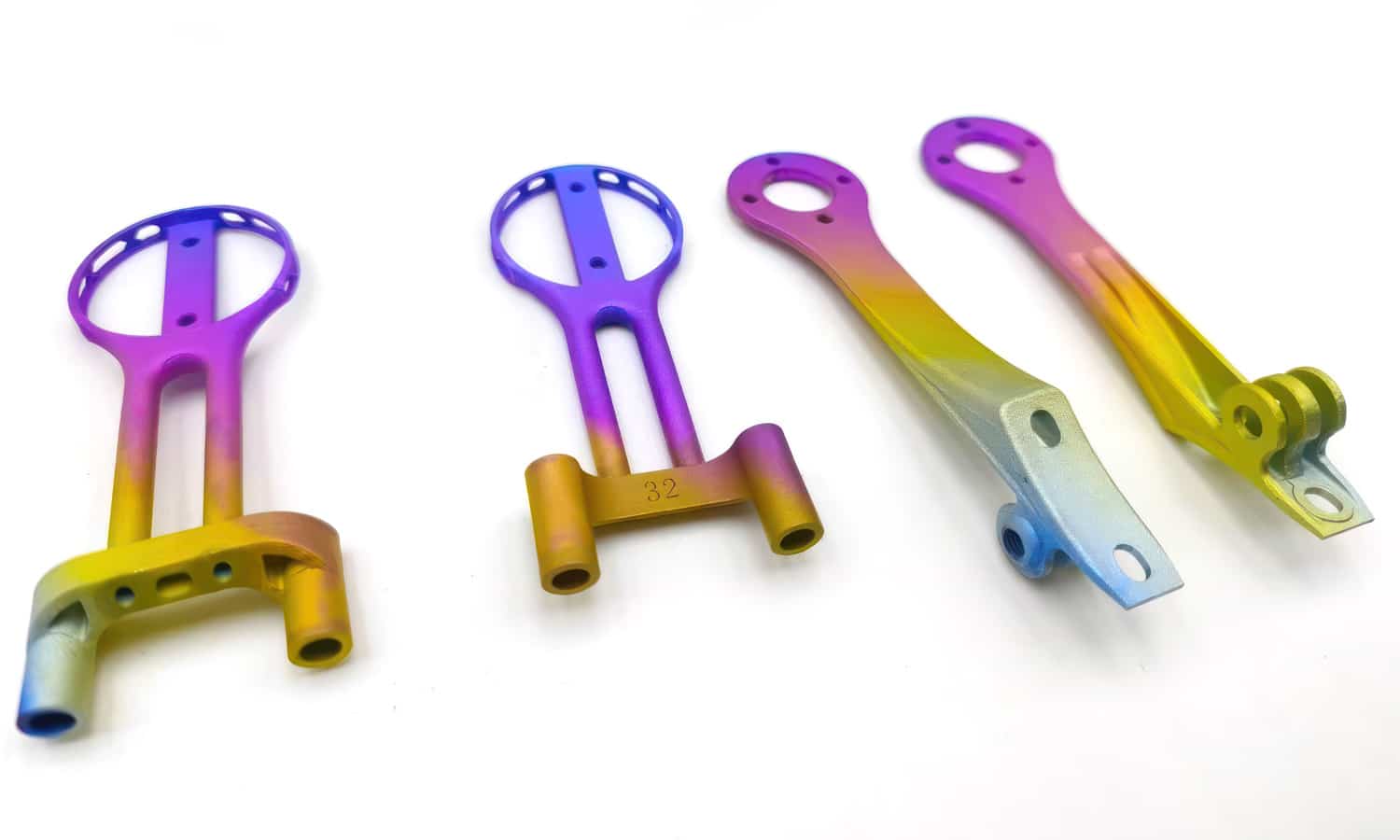 DMLS 3D Printed Rainbow Titanium Bike Computer Mount