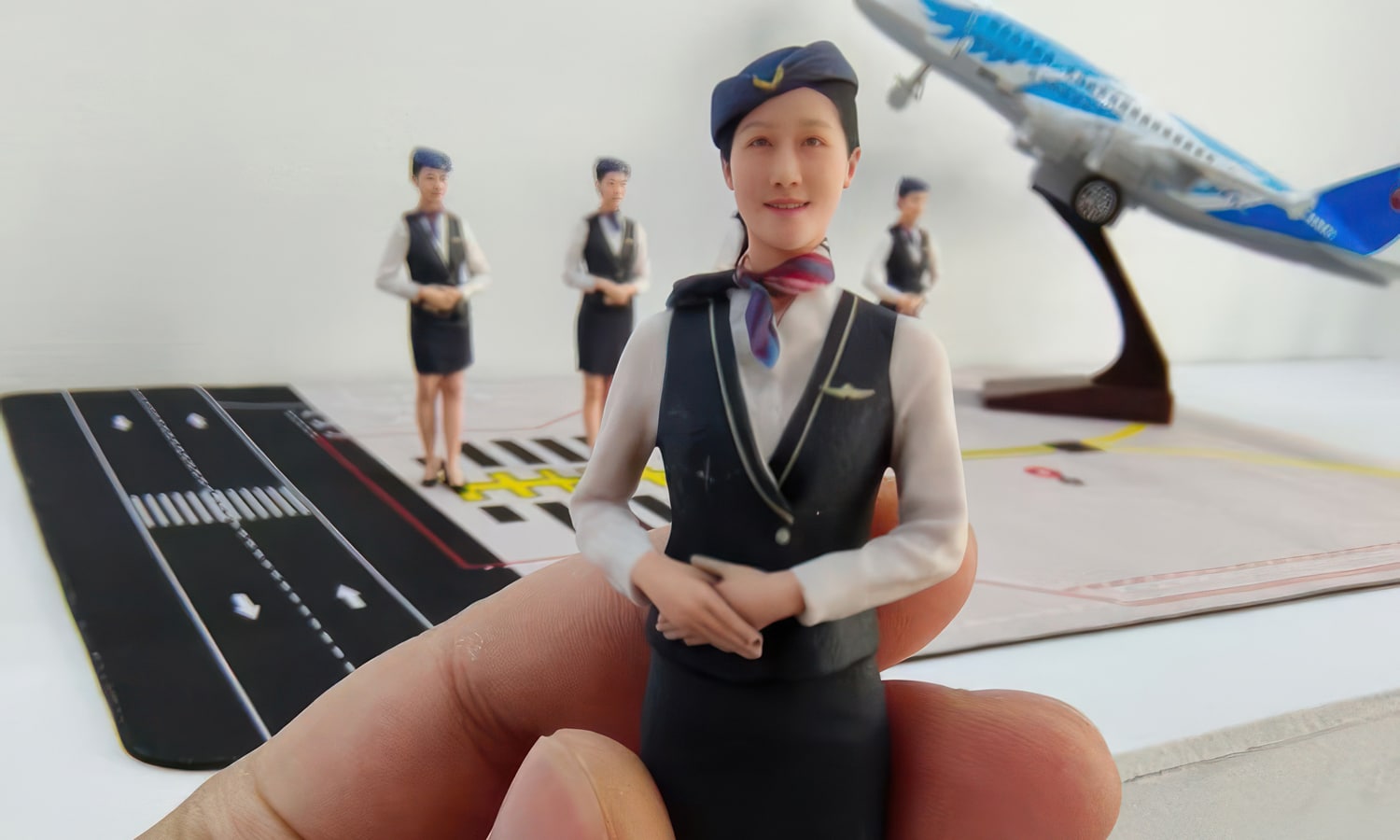 PolyJet 3D Printed Flight Attendant Scaled-down Full-color Model - FacFox