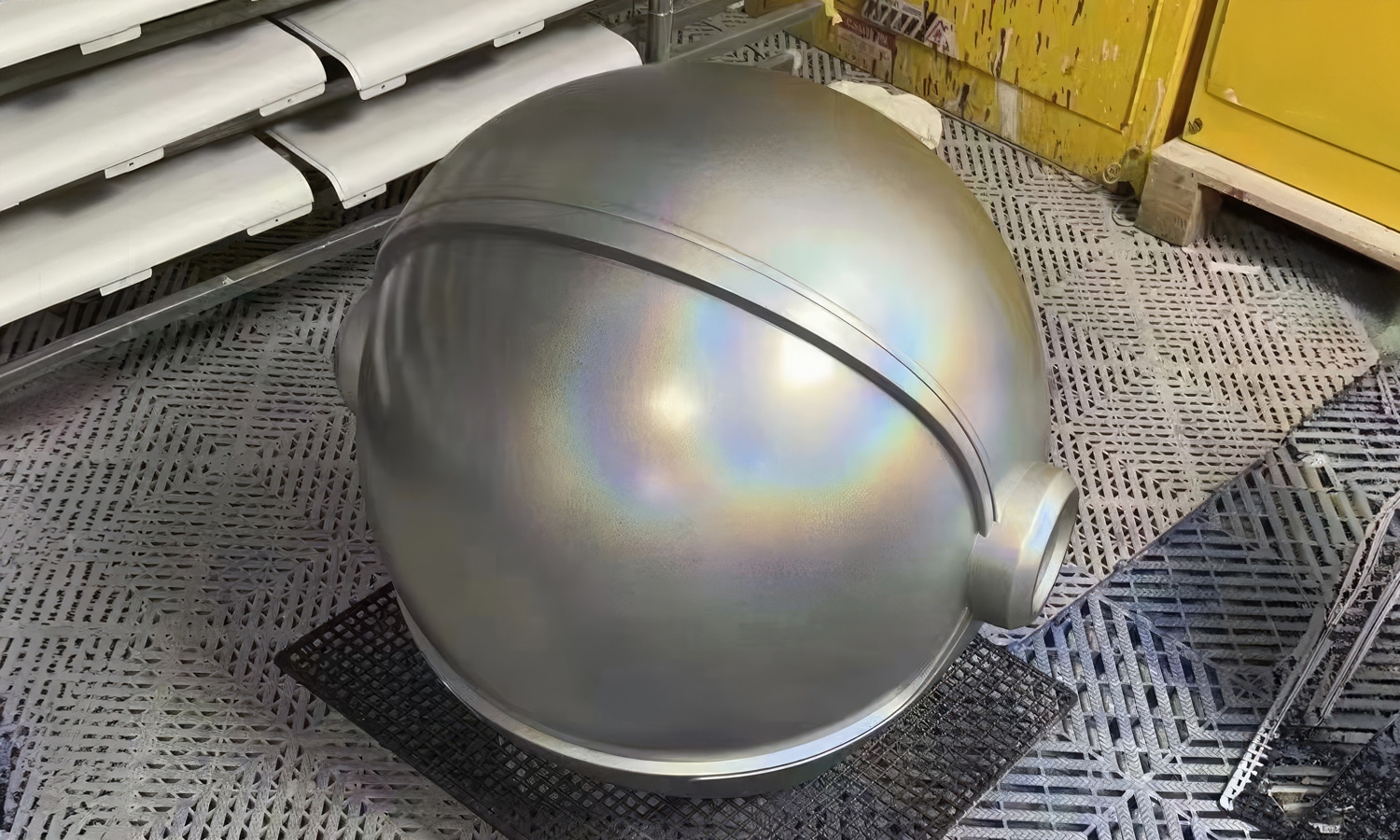 SLA 3D Printed Iridescent Silver Resin Helmets for Auto Show - FacFox
