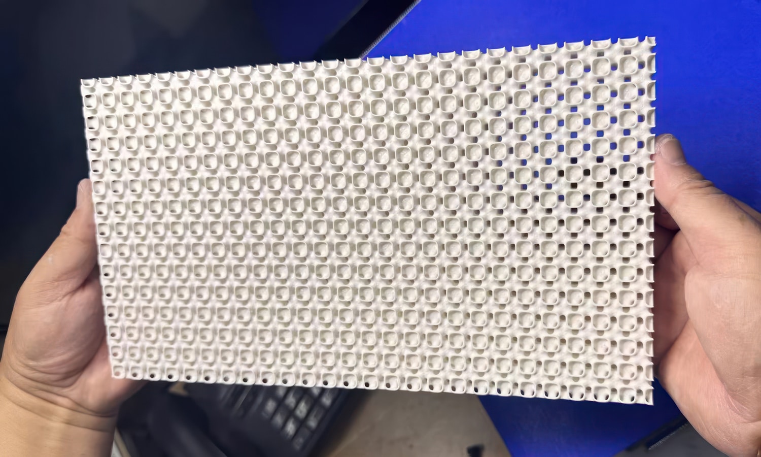 DLP 3D Printed Ceramic Board with Schwarz D Pattern