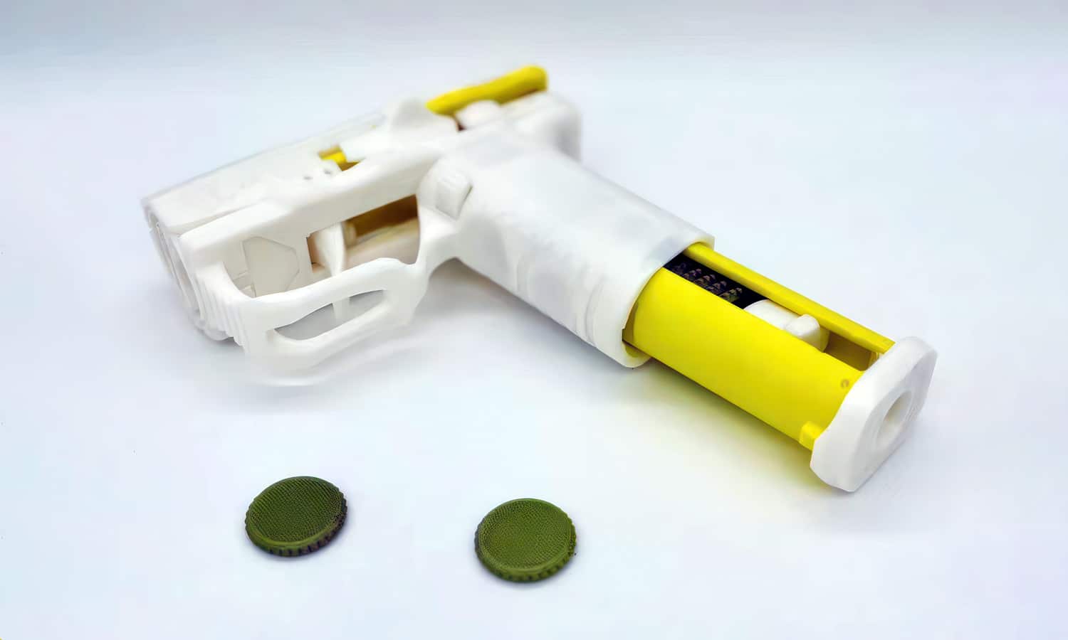 FDM 3D Printed PLA Toy Gun Shooting Bottle Caps - FacFox