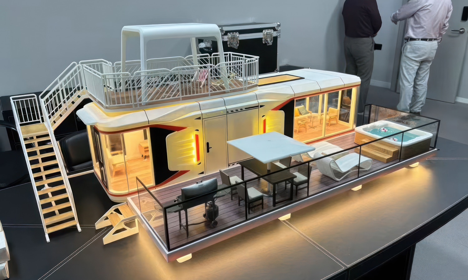 SLA 3D Printed Modern Multi-level Houseboat Resin Model - FacFox