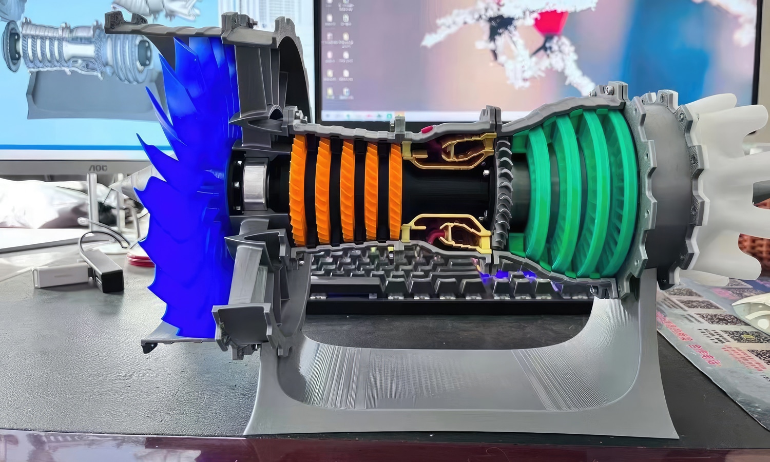 FDM 3D Printed PLA Jet Engine Demonstration Model - FacFox