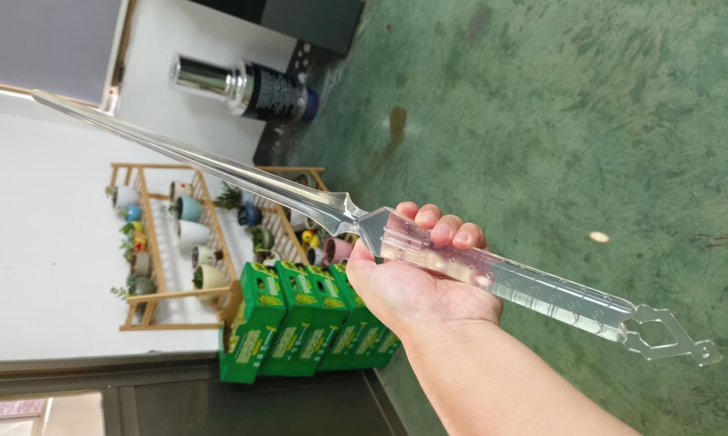 SLA 3D Printed 1m-Long Clear Resin Sword Model - FacFox