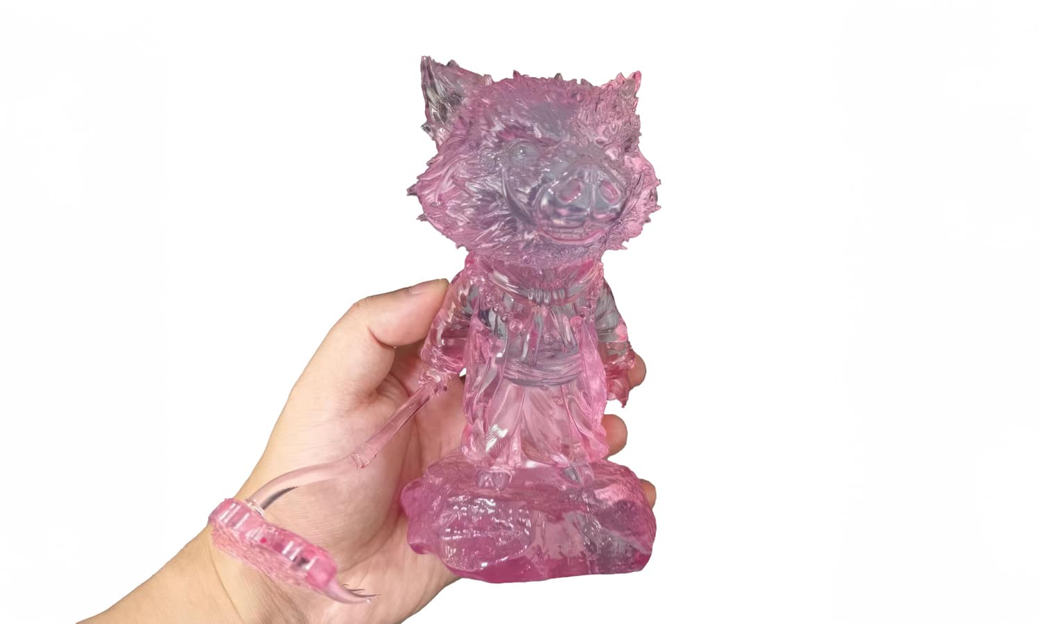 SLA 3D Printed Pink Clear Resin Zhu Bajie in Game Black Myth Wukong ...