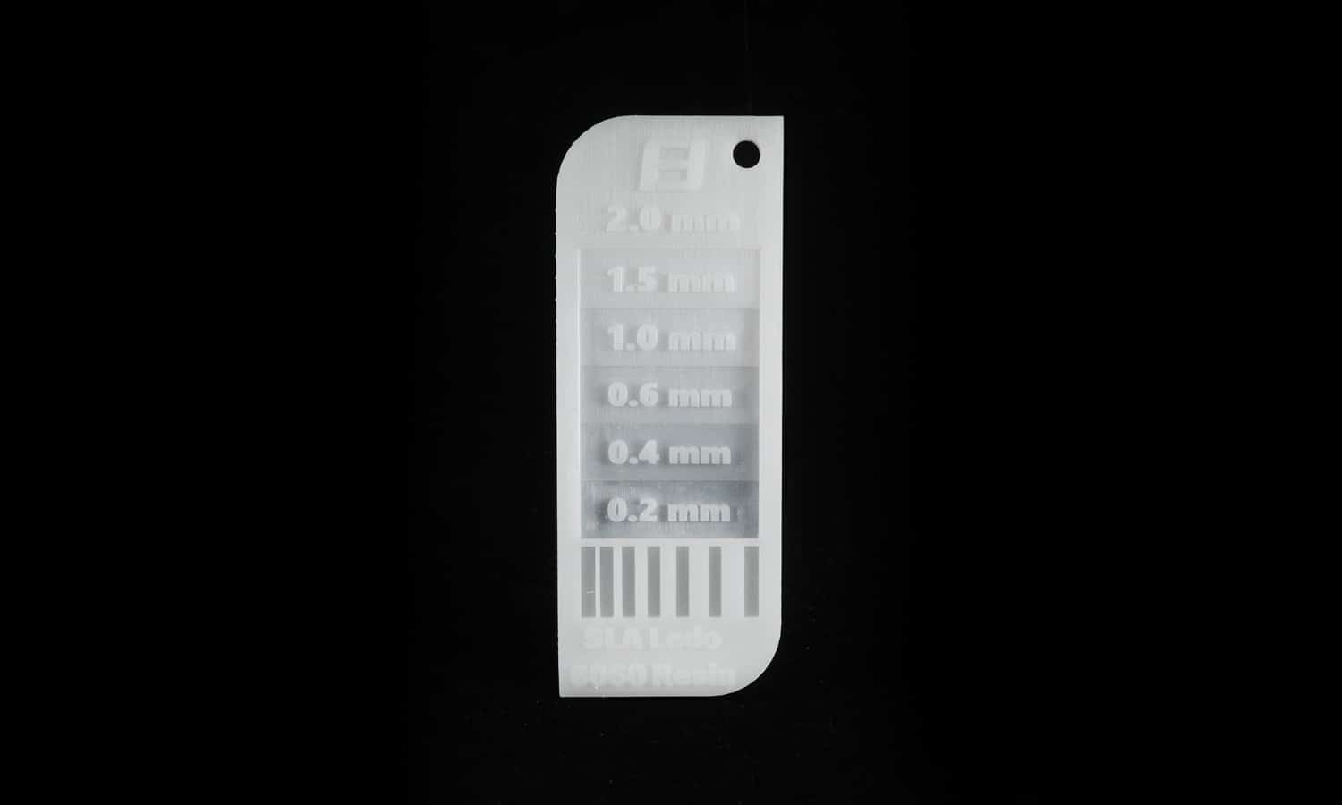 SLA 3D Printed Somos Ledo 6060 Resin Test Plate - FacFox