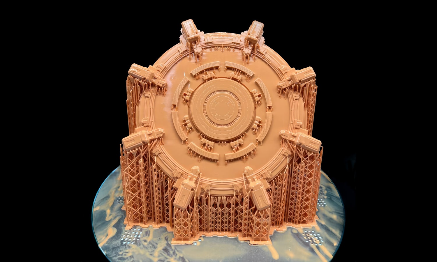 LCD 3D Printed Resin Round Missile Silo Terrain Space Model - FacFox