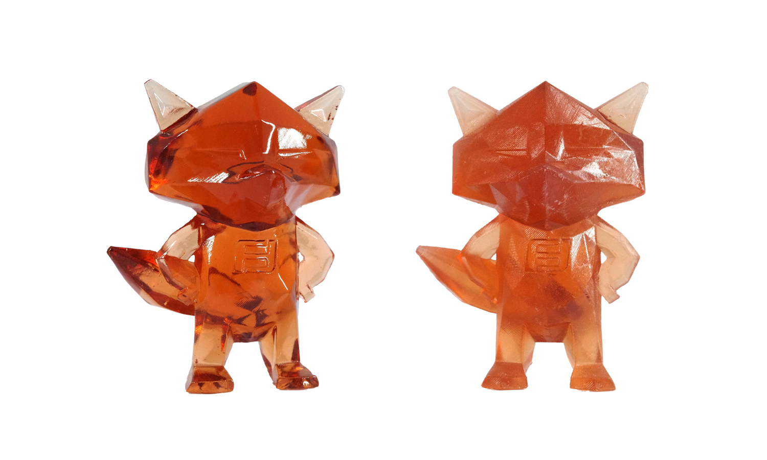 SLA 3D Printed Clear High-temp Resin-100℃ Mascot Fox - FacFox