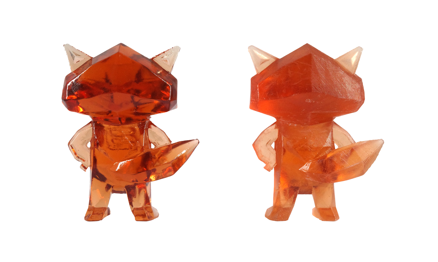 SLA 3D Printed Clear High-temp Resin-100℃ Mascot Fox - FacFox
